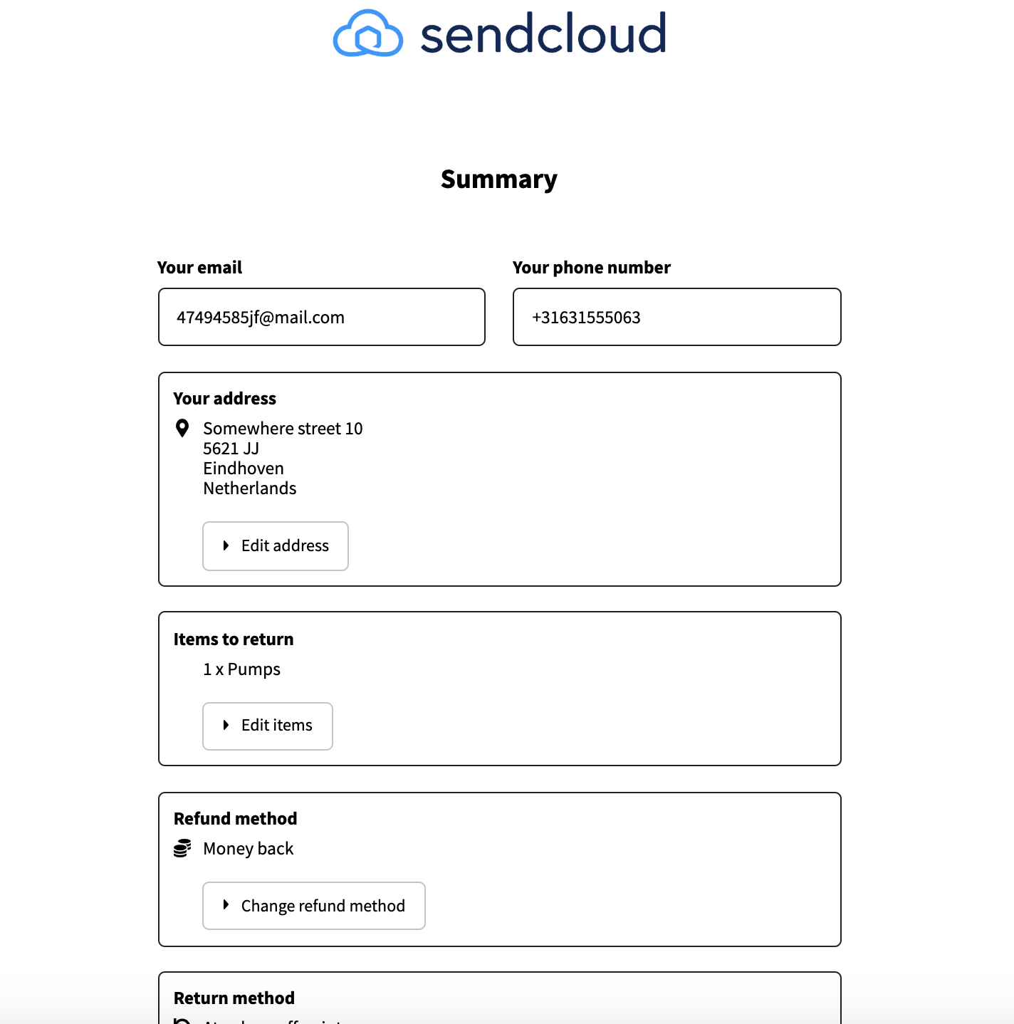 How to create a return – Sendcloud Help Center